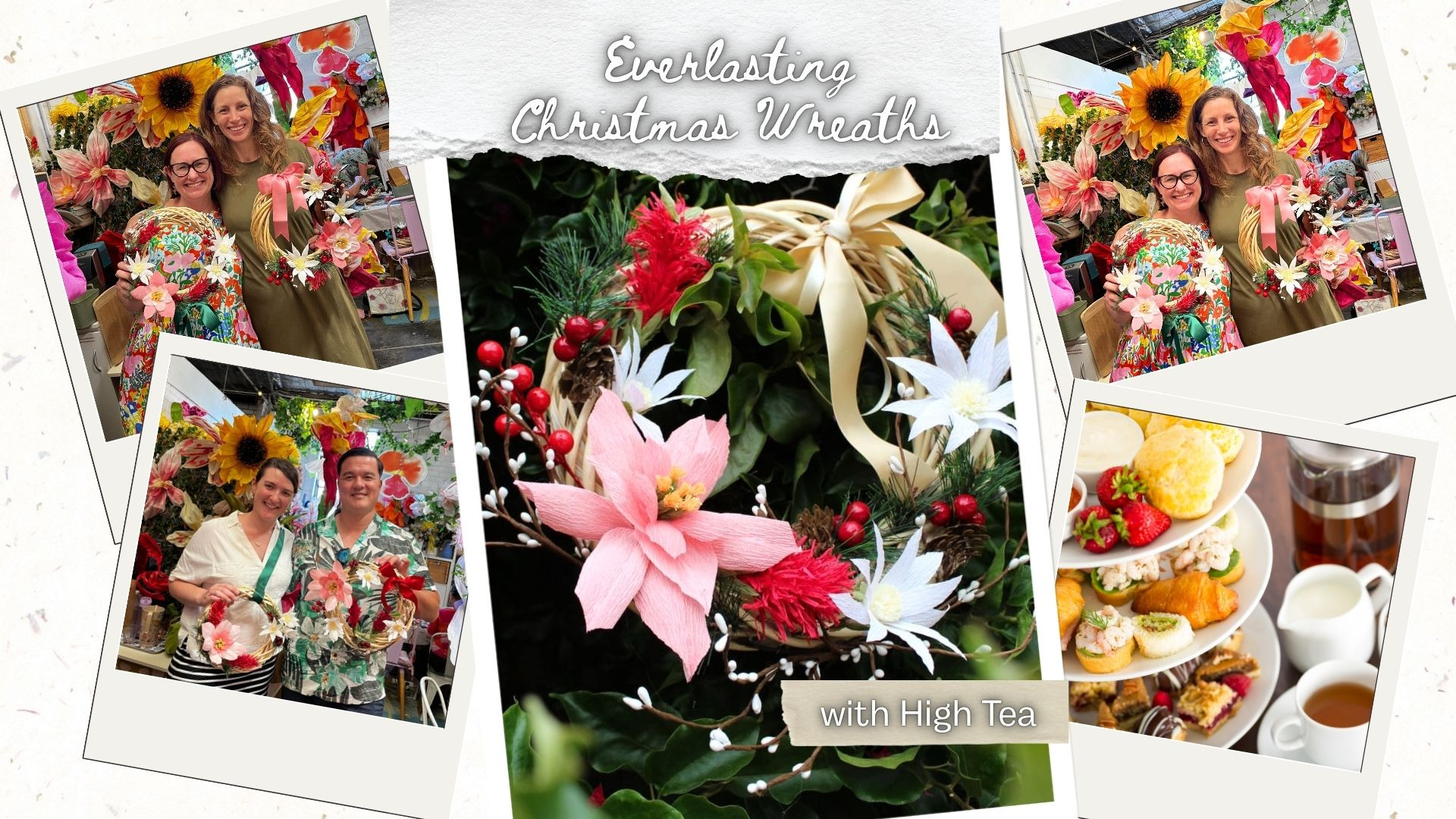 Half tickets gone📣 Everlasting Christmas Wreath Workshop with High Tea ...