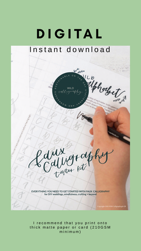 Digital download - Faux calligraphy TASTER kit | Wild Calligraphy