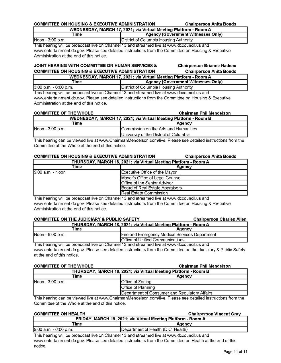 Performance Hearing Schedule performance-hearing-schedule