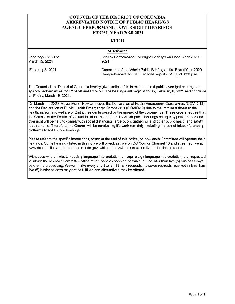 Performance Hearing Schedule performance-hearing-schedule