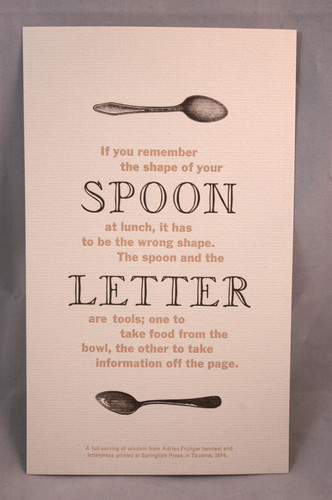 Spoon Letter by Springtide Press | Vamp & Tramp Books