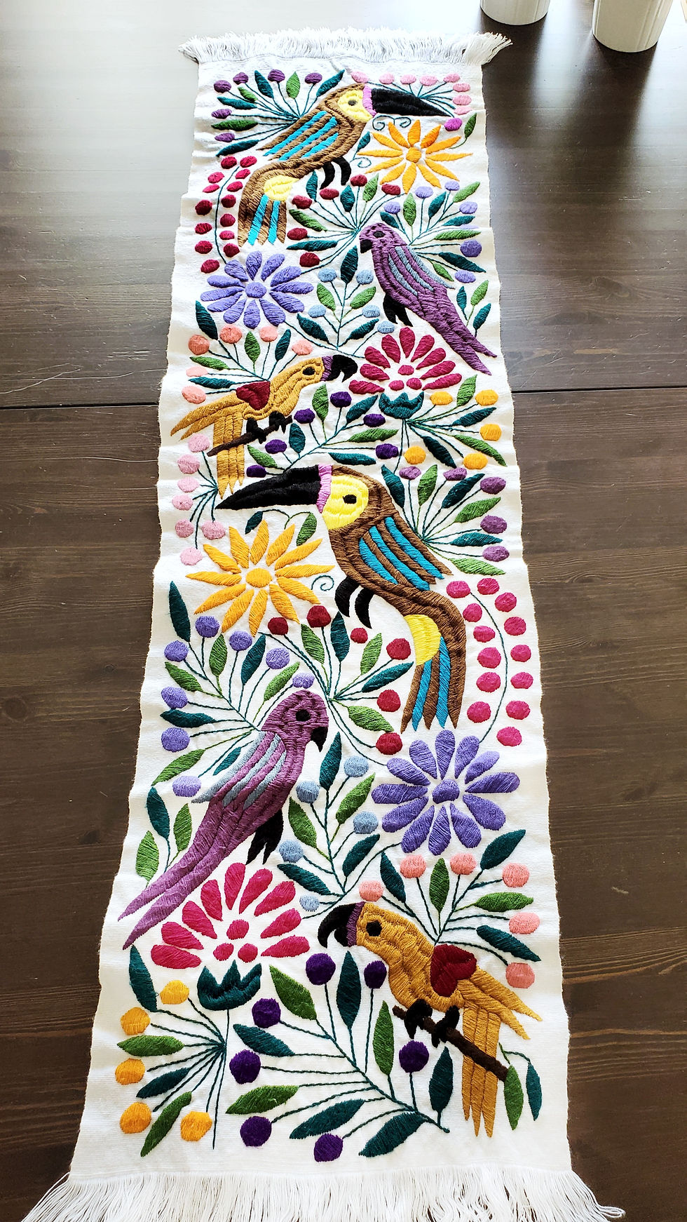 Table runners, hand embroidery handmade | Mexican Textile | Arte de Mi ...