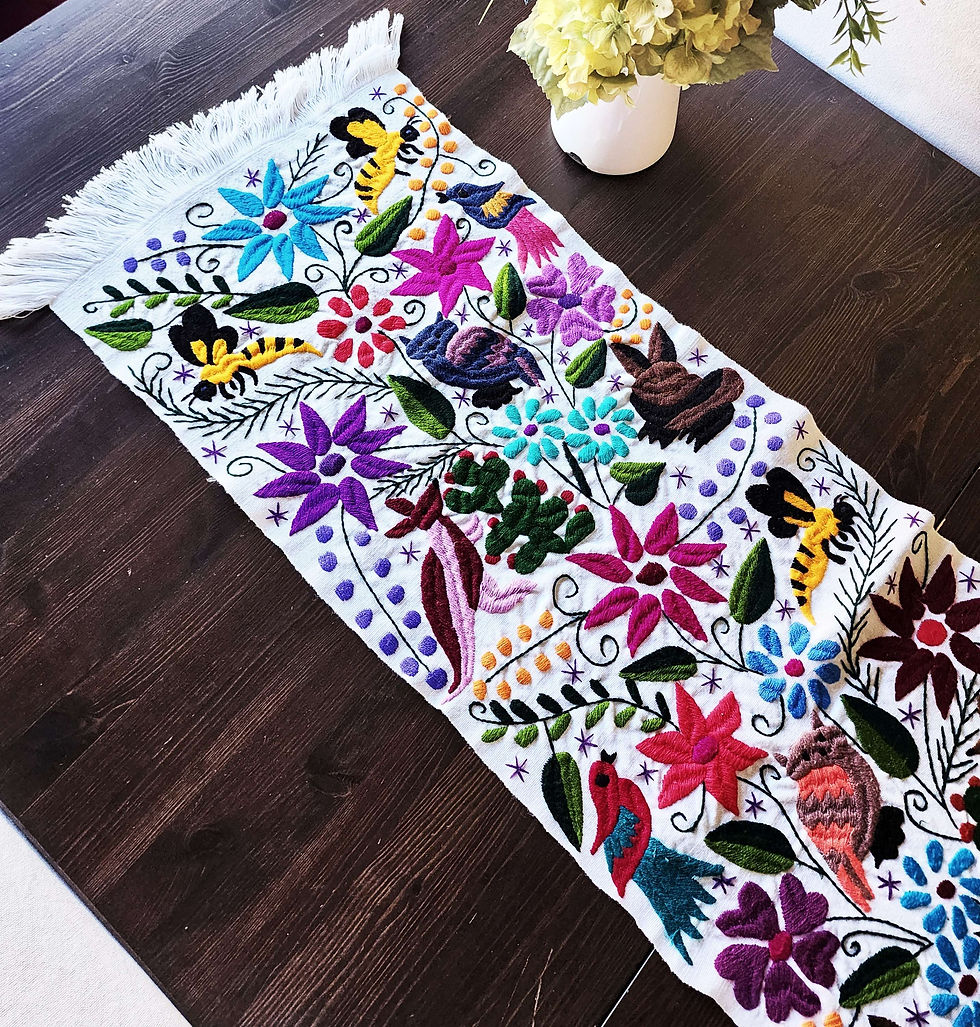 Table runners, hand embroidery handmade | Mexican Textile | Arte de Mi ...