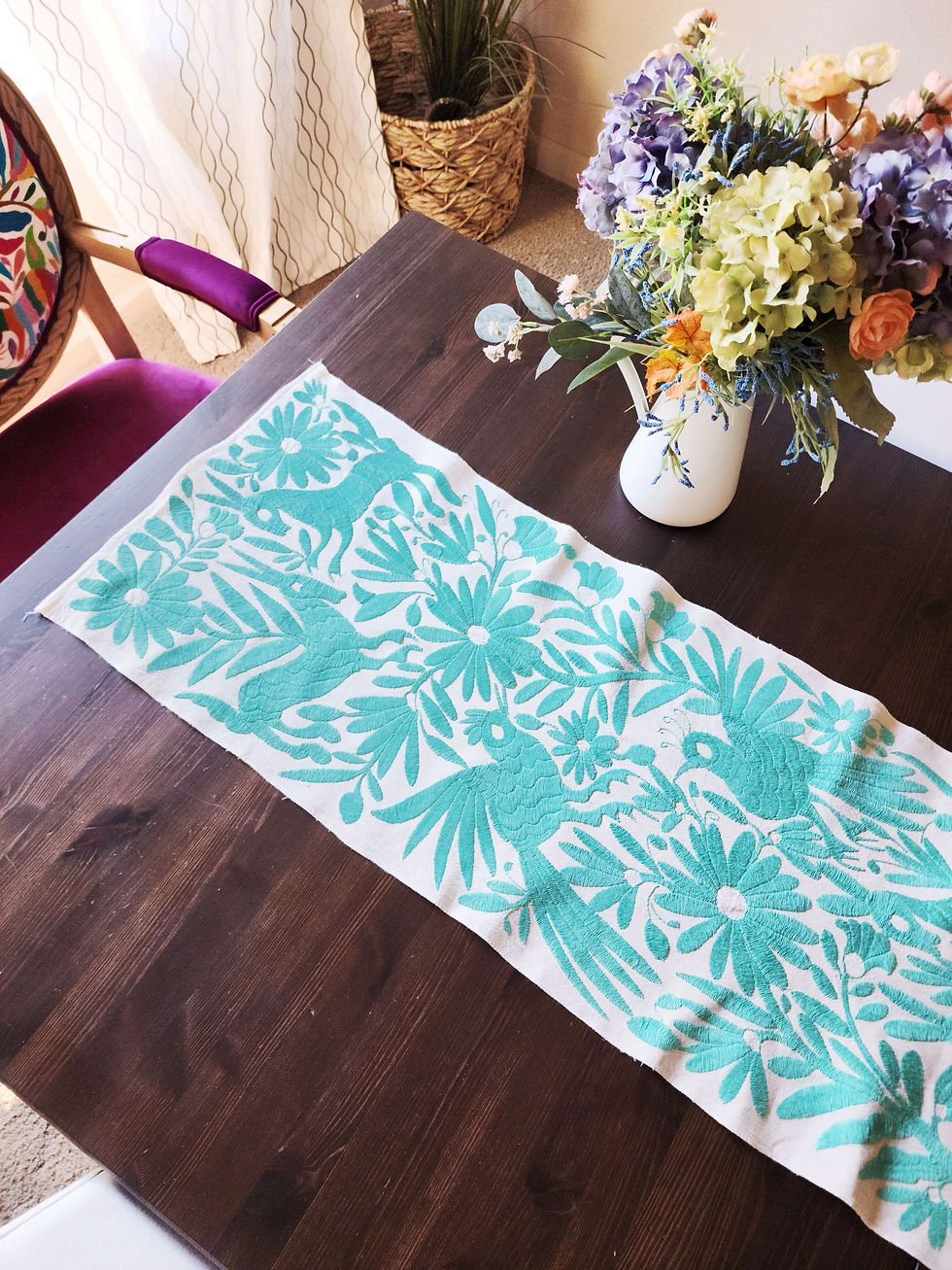 Table runners, hand embroidery handmade | Mexican Textile | Arte de Mi ...