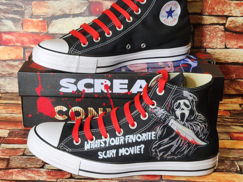SCREAM CUSTOM CONVERSE HIGH TOP SNEAKERS | Creepy Kicks