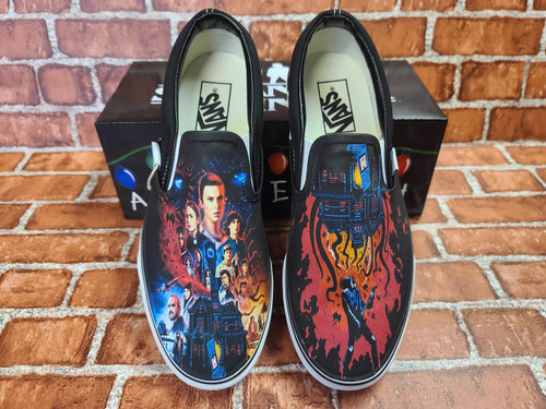 STRANGER THINGS CUSTOM VANS SLIP ON | Creepy Kicks