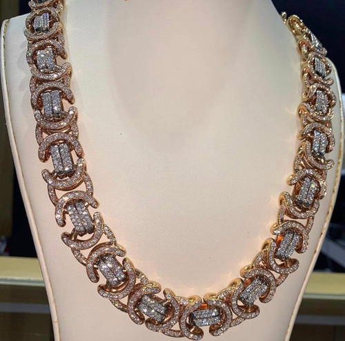 Chaîne en diamant 12MM Or 14K | COFFEE SILVER PARIS