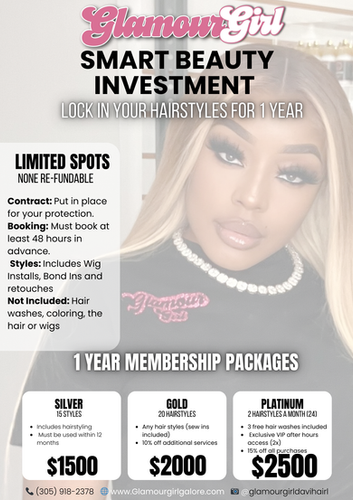 Platinum -Glamour Girl 1 Year Hair Membership | Glamour Girl Galore