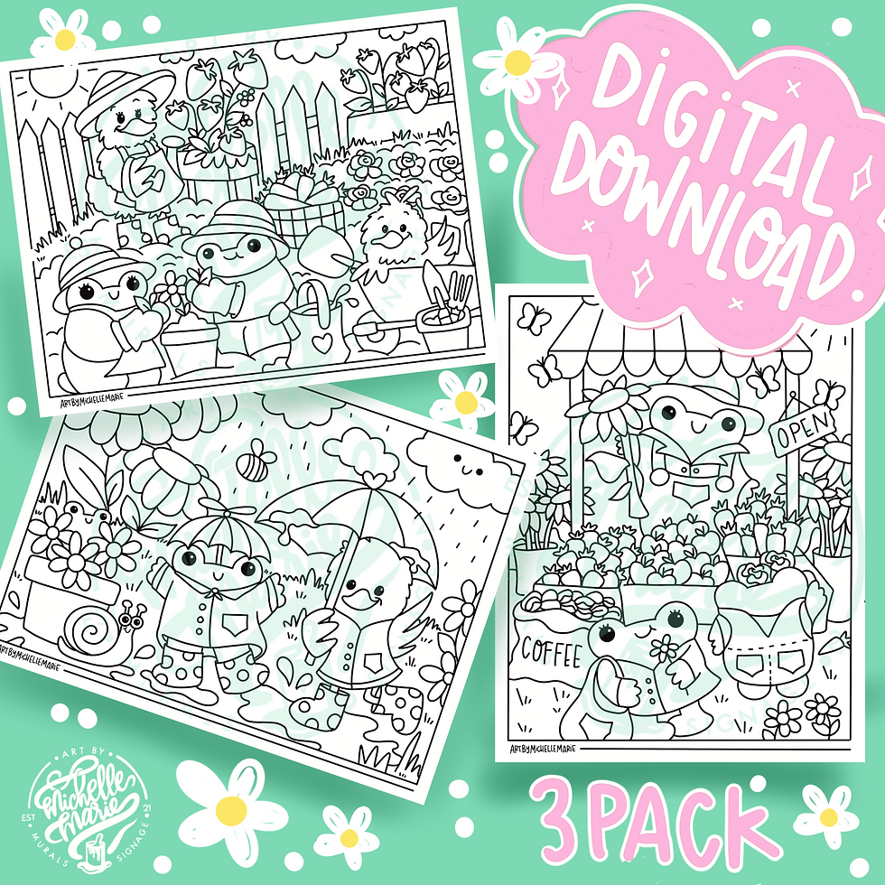 *DIGITAL DOWNLOAD* • SPRING COLORING PAGES • (3) PACK PRINTABLES | Art ...