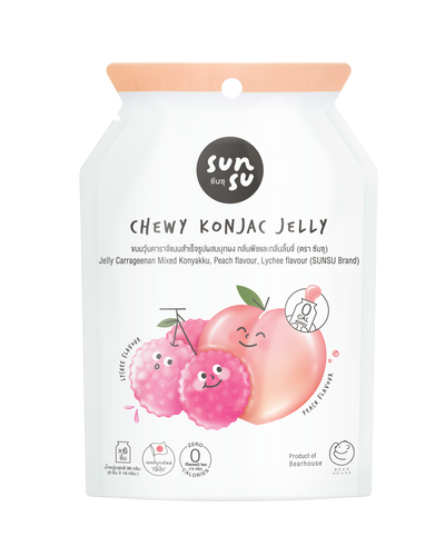 SUNSU Chewy Konjac Jelly 96g, Peach + Lychee | Mc Food