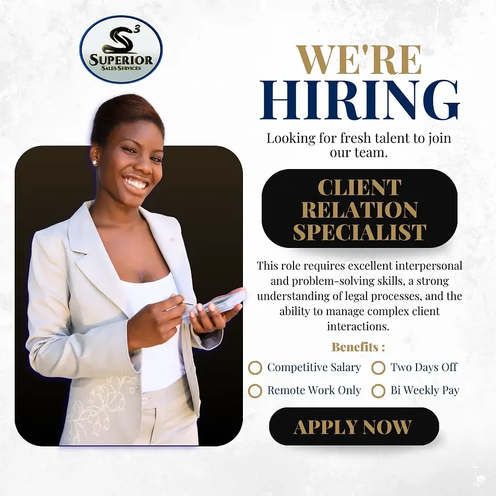 PA - Client Relation Specialist | SSalesServices