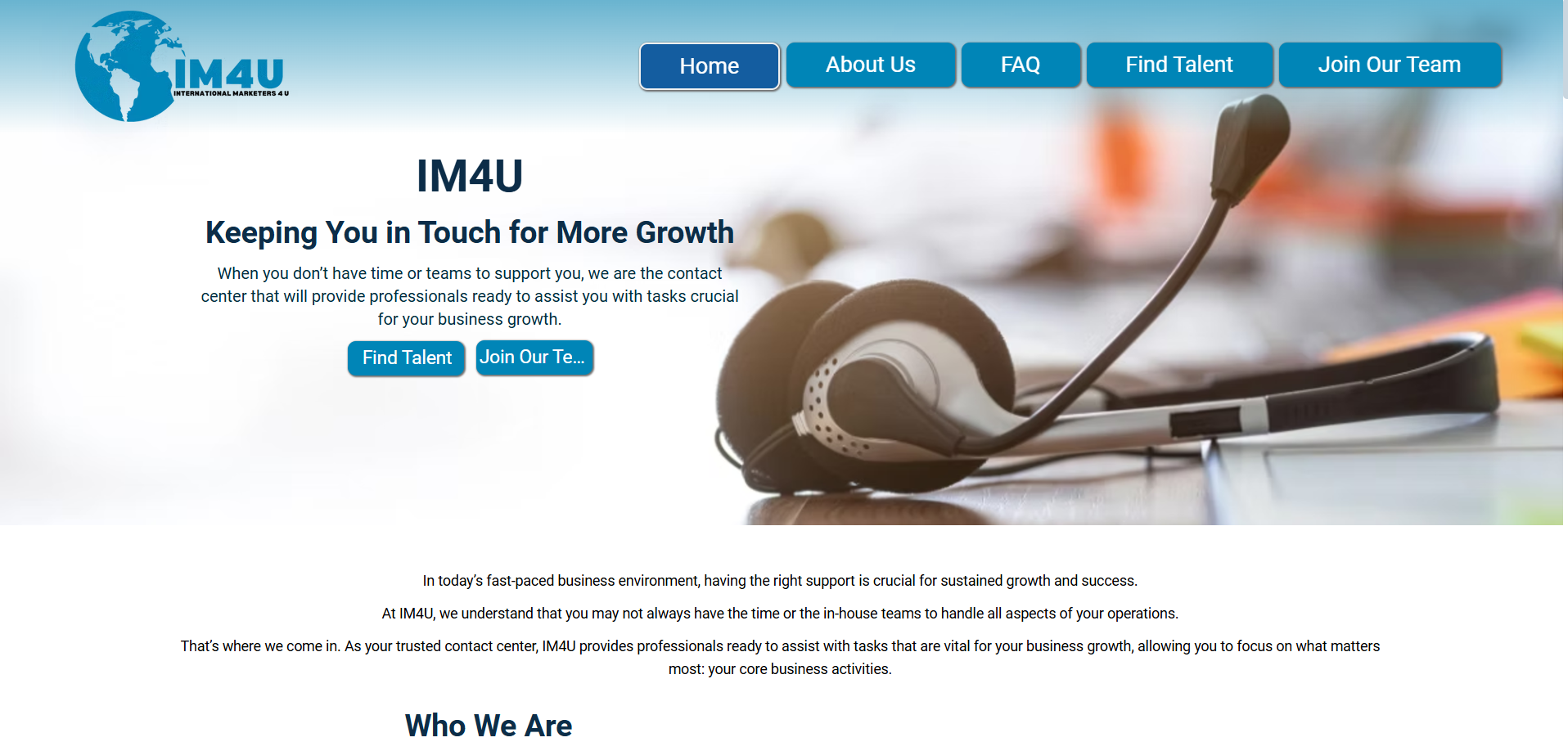 Home | IM4U | Contact Center