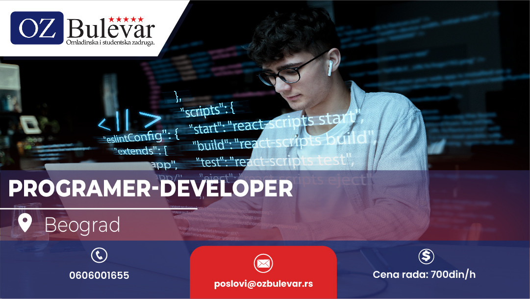 Programer-developer | Oglas za posao, BeogradOz Bulevar