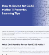How to Revise for GCSE Maths