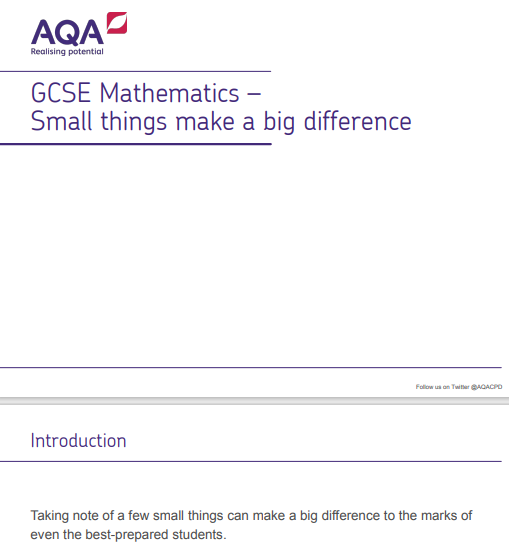 AQA - small things make a difference