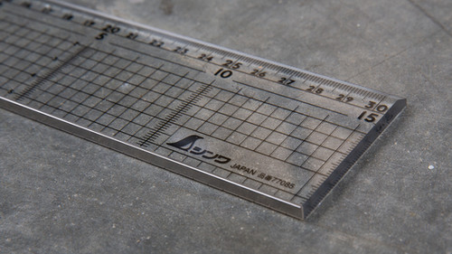 Shinwa Acrylic Cutting Ruler with Stainless Steel Edge | Pro Atelier Plus