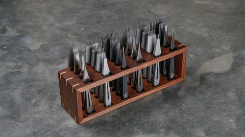 Walnut Pricking Iron Chisel Rack - Type D | Pro Atelier Plus
