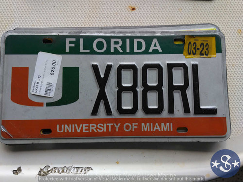 University of Miami Licence Plate | Sailorman