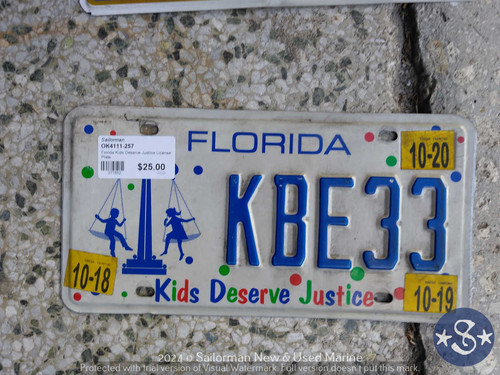 Florida Kids Deserve Justice License Plate | Sailorman