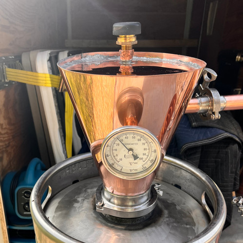 Custom Still Cap with 1” arm | Ace Custom Copper