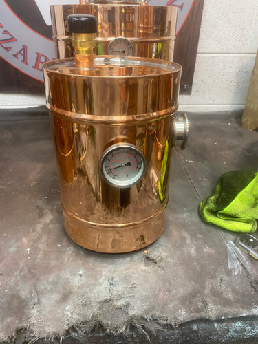Custom Still Cap with 2” line arm | Ace Custom Copper