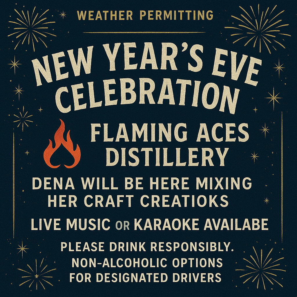 🎉🥃 New Year’s Eve at Flaming Aces Distillery! 🥃🎉 | Flaming Aces Distill