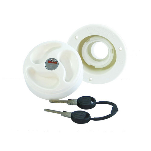 Lockable water fill point - white | Bobil Vans