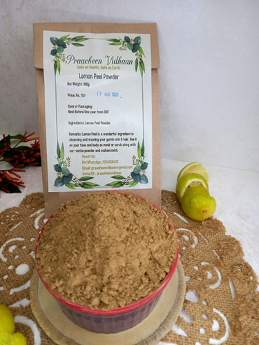 Lemon Peel Powder (HSN Code 1404) - 100g | Praacheen Vidhaan