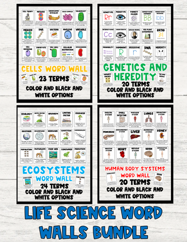 Life Science Word Walls Bundle | CookInTheClassroom