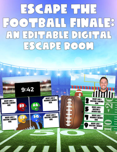 Escape the Football Finale: An Editable Football Themed Digital Escape ...