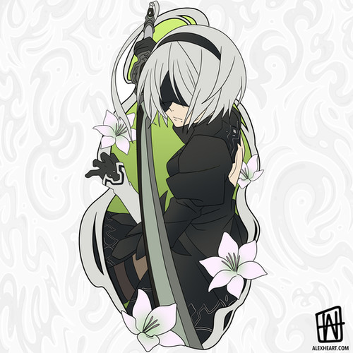 Neir Automata - 2b | Alex Heart Tattoo design for fans of anime, pop ...