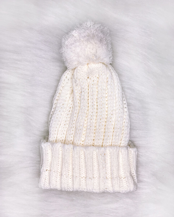 GORRITO CON POMPÓN NATURAL - KIDS | Creaciones Gong'S