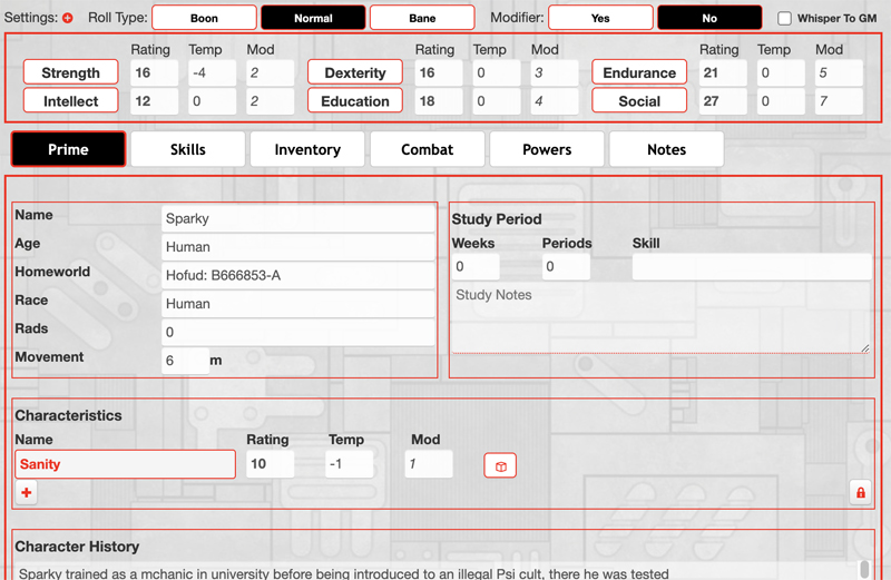 Roll20 Traveller 2E Character Sheet Updated | Page 2 | Mongoose Publishing