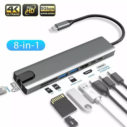 USB C Type HUB 8 in 1 Adapter | Tech Point 53