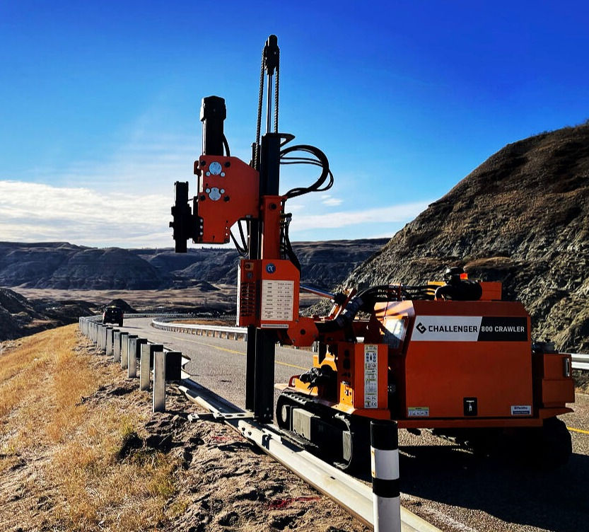 Guardrail Post Pounder for Guardrail Installation