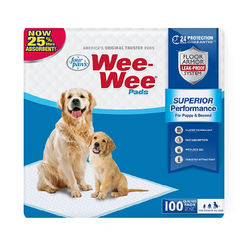 Four Paws Wee Wee Pads 24h Protection Pack de 100 unidades | CATASTROPHE