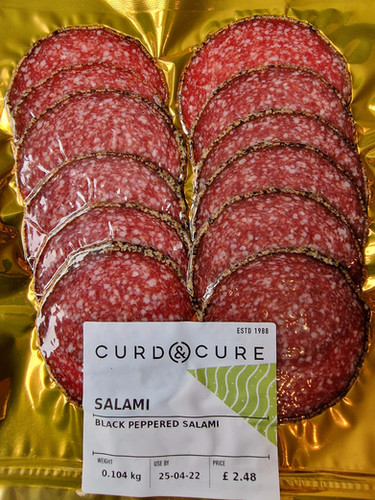 Italian Black Peppered Salami approx 150g (£/150g) | Noel's Farm Shop