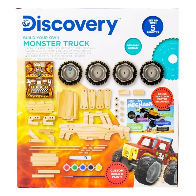 Discovery Build Your Own Monster Truck, Arts & Craft Kit | Zoo Market