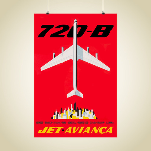 Avianca 720-B Matte Aviation Poster | Throwbackmax.com