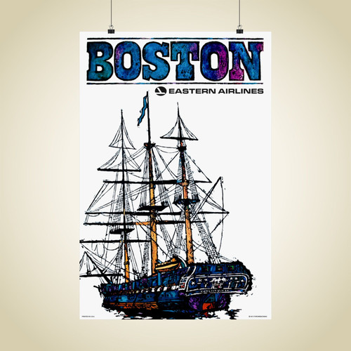 Eastern Boston 1972 Matte Aviation Poster | Throwbackmax.com