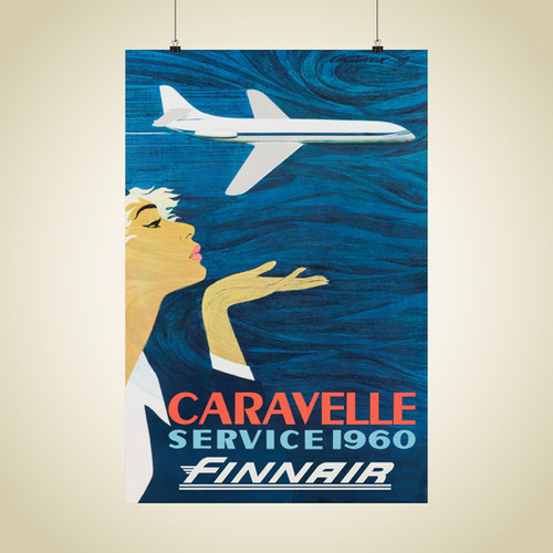 Finnair 1960 Matte Aviation Poster | Throwbackmax.com