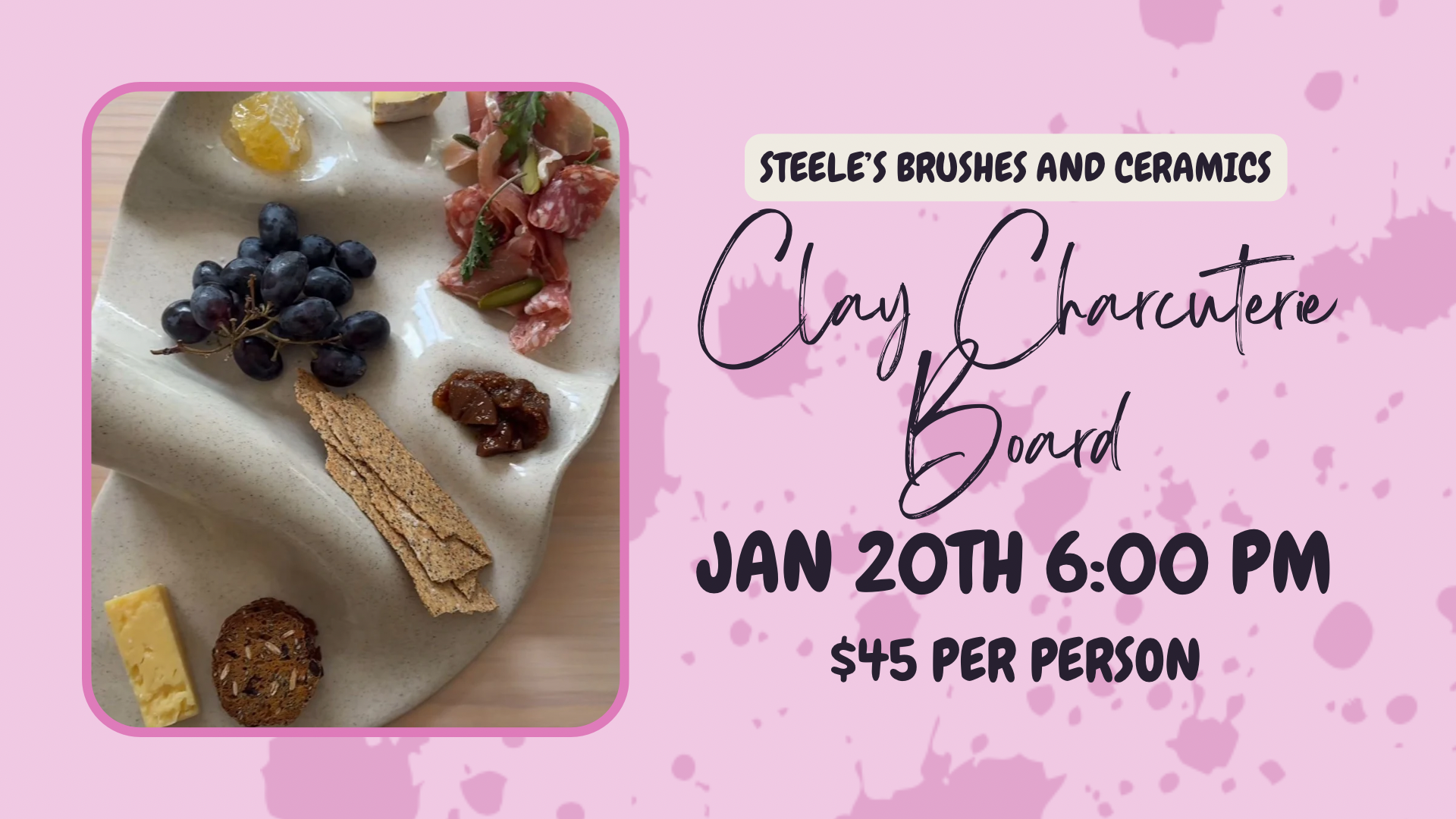 Clay Charcuterie Board | Steele's Brushes