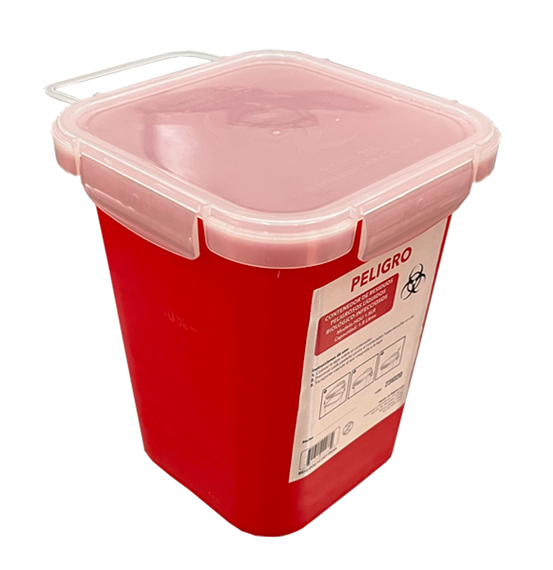 Contenedor para RPBI | 1.8 litros | Líquidos rojo | Punzosafe