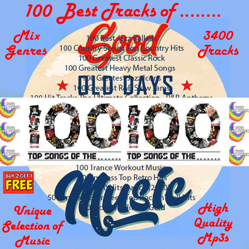 3400 Tracks Collection of Hits, 100 Tracks of unique genres hits, Best ...