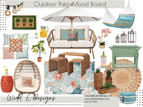 Outdoor Patio Oasis Mood Board | Widd E-Designs