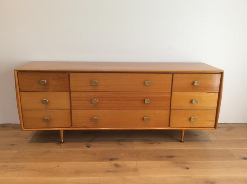 Mid Century Alrob Oak 9 x Drawer Sideboard. Circa 1960 | mrbeams