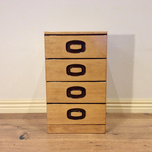 Mid Century Alrob Four Drawer Teak Bedside Cabinet. | mrbeams