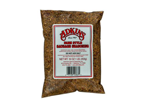 Farm Style Sausage Seasoning - 1 pound bag | Adkins Seasoning