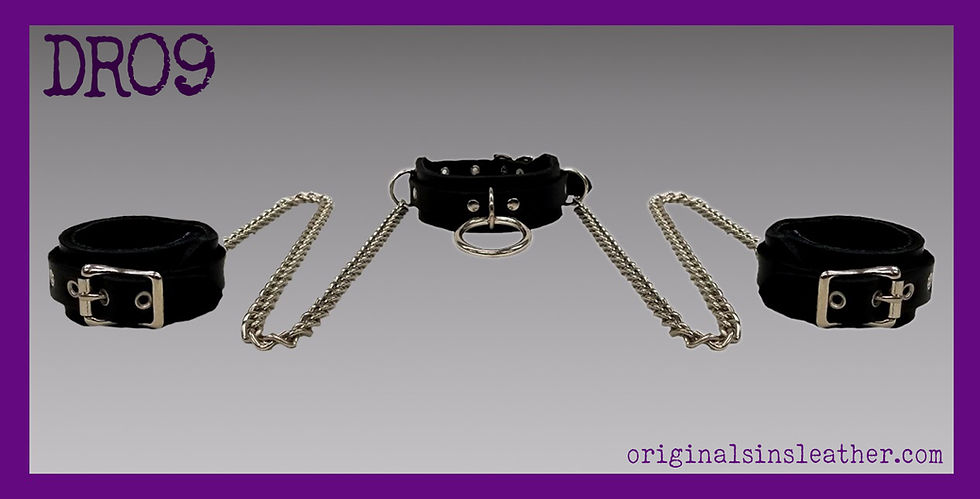 Wrist Restraint Collar With Chain | ORIGINALSINSLEATHER