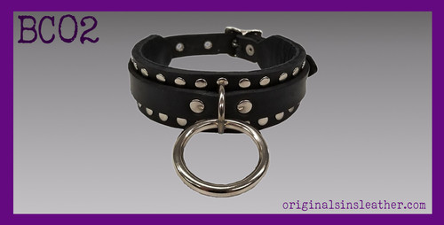 One Ring Collar with Rivet Border | ORIGINALSINSLEATHER